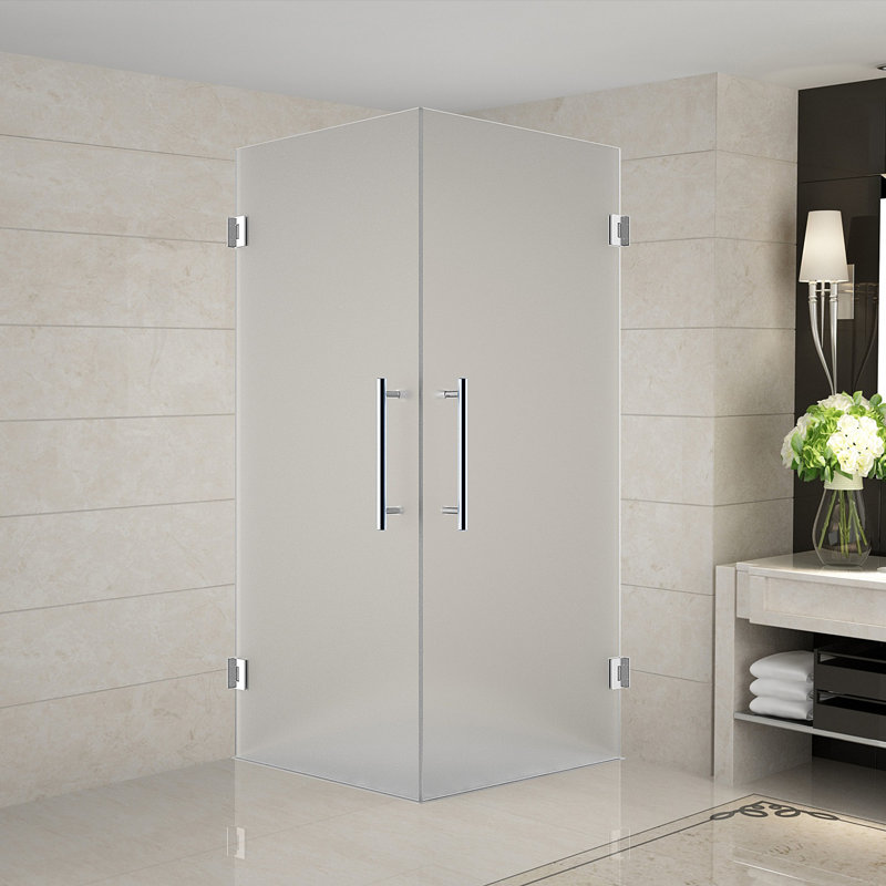 Aston 36 X 72 Hinged Frameless Shower Door Wayfair